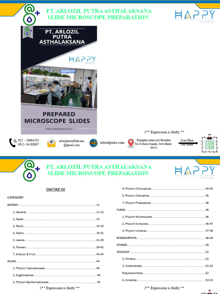 Brosur Slide Microscope Preparation List | PDF | Tissue (Biology) | Leaf