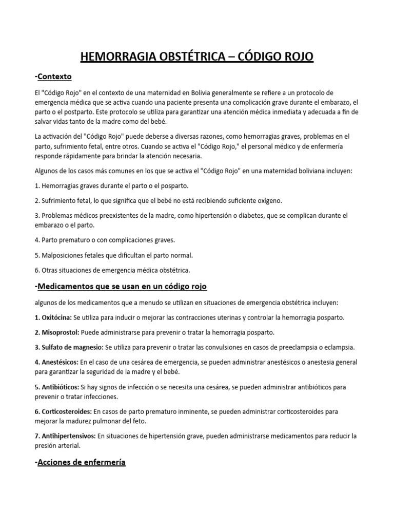 Codigo Rojo | PDF | Parto | El embarazo