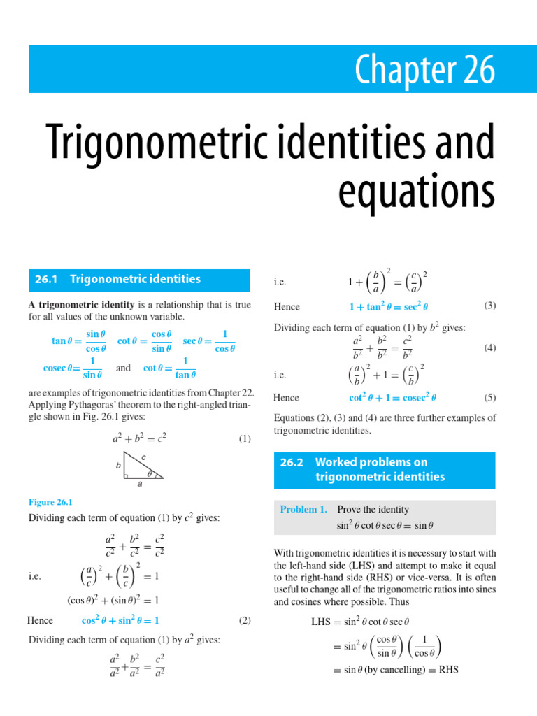 Trigonometric Identities And Equations Pdf Trigonometric Functions