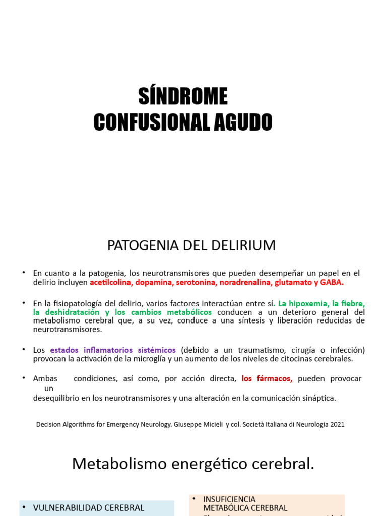3. Sindrome Confusional Agudo | PDF | Engaño | Medicina CLINICA