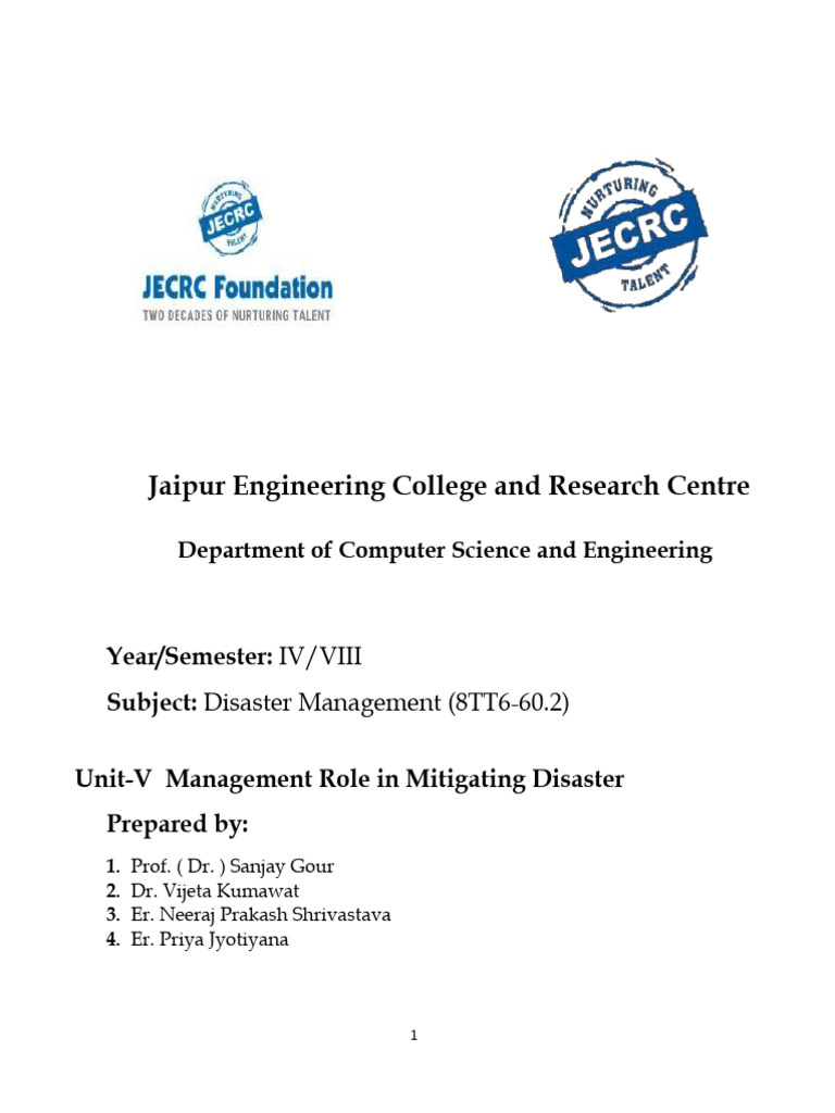 DM Unit 5 | PDF | Emergency Management | Natural Disasters