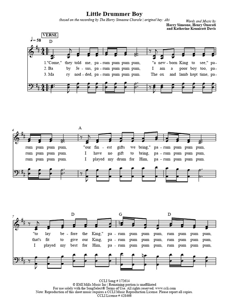 Little Drummer Boy-DBC-D | PDF | Christian Songs | Musicians