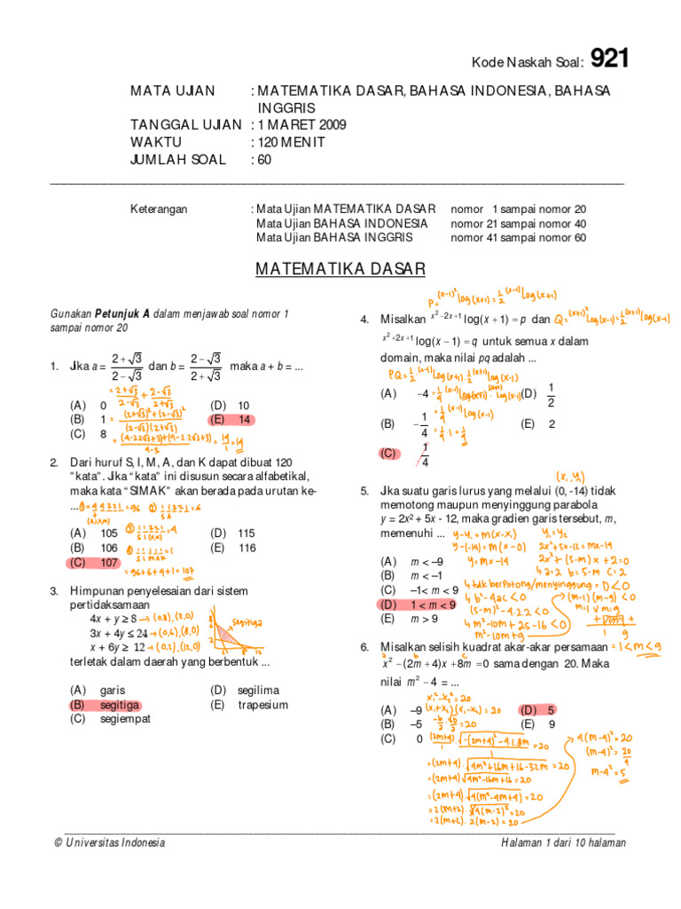 Matematika Dasar: Log (1) + Log (1) | PDF