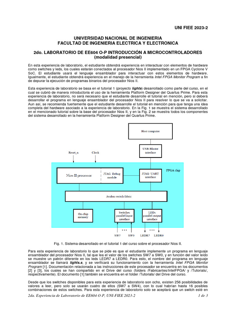 EE604 Lab2 2023 2 | PDF | Unidad Central de procesamiento | Programa de computadora