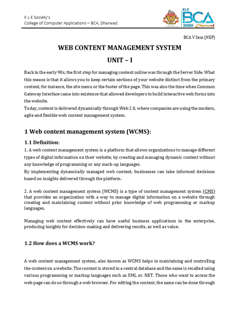 Web Content Management System | PDF | World Wide Web | Internet & Web