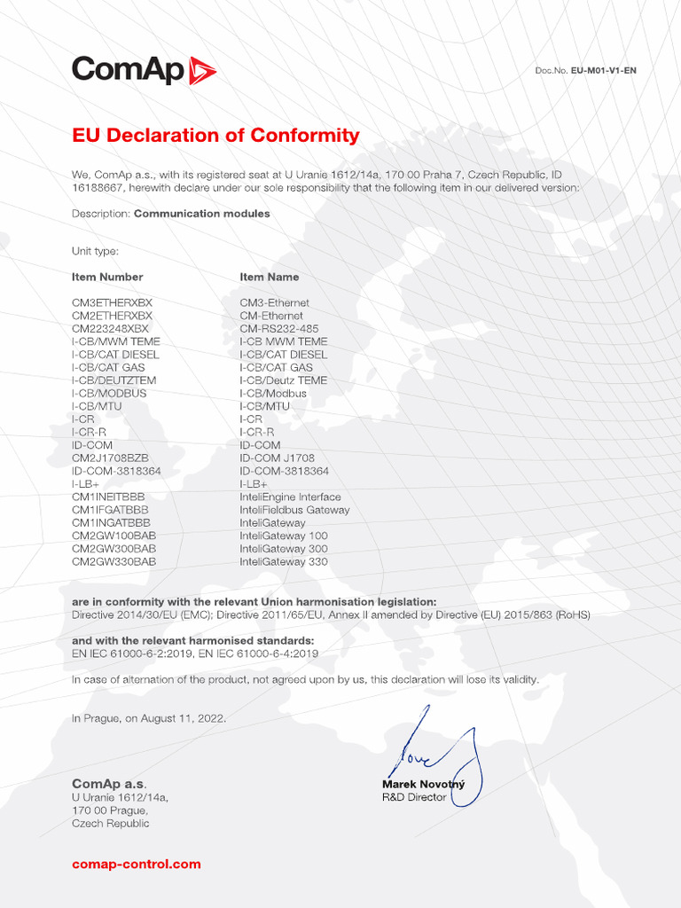 Eu Doc Eu-m01-V1-En Communication Modules Non Red | PDF