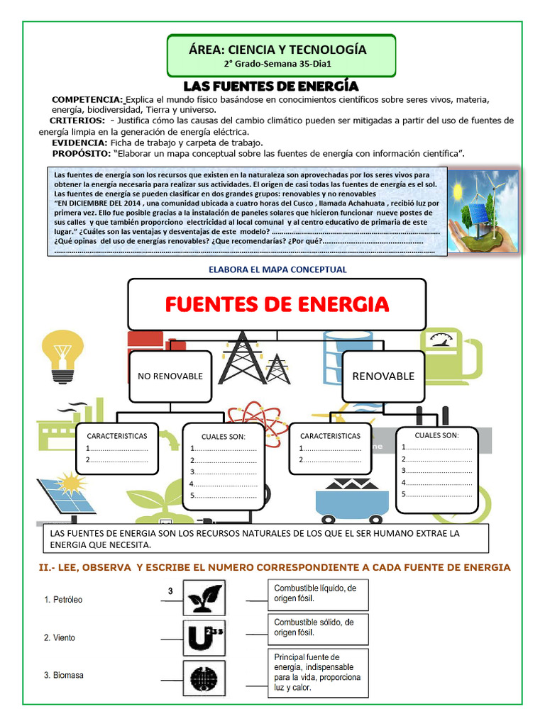 2do Semana 35-Fuentes de Energia | PDF | Energía renovable | Desarrollo ...