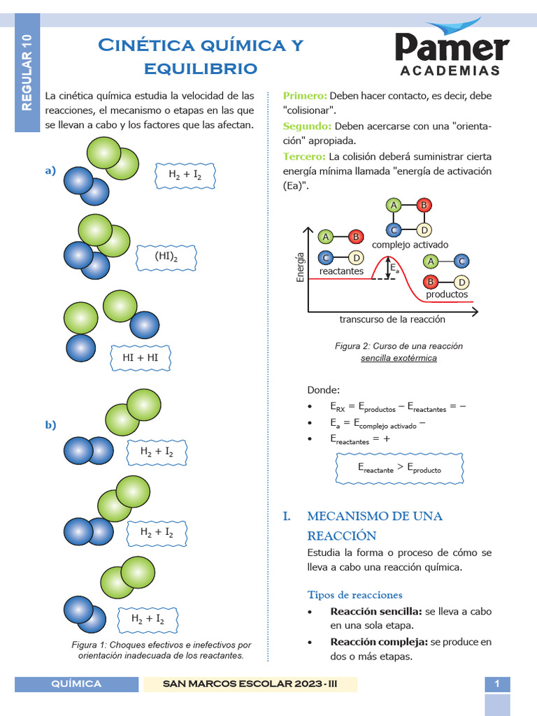 Química Cinética Química y Equilibrio | PDF | Equilibrio químico | Cinética química