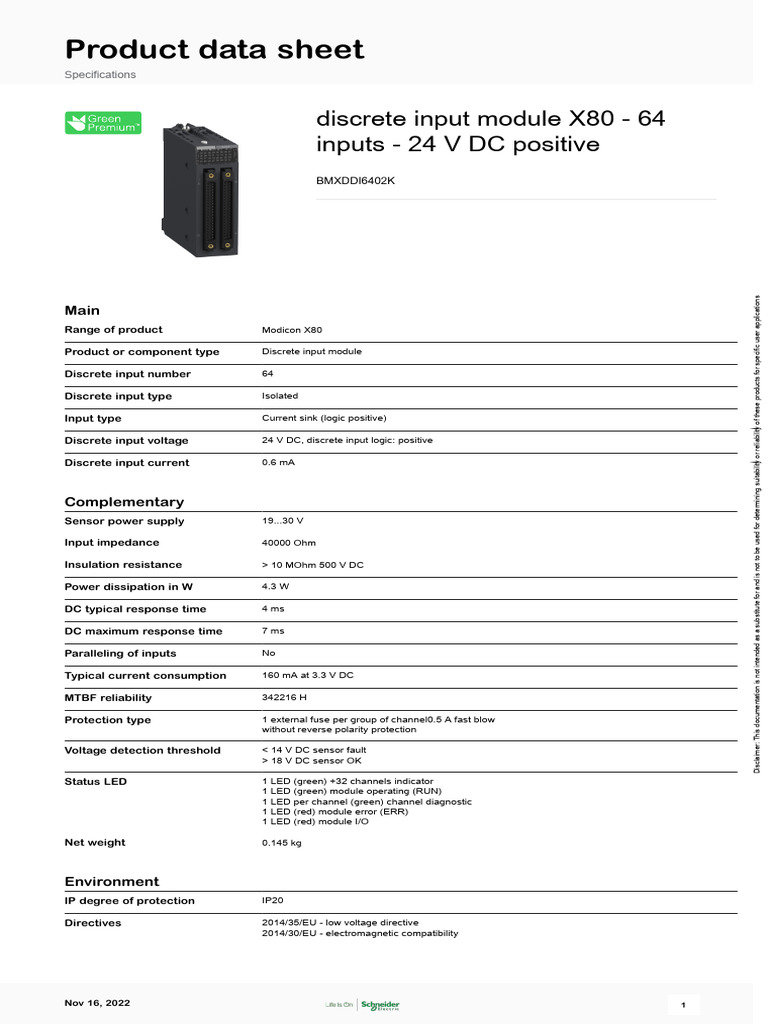 Modicon X80 Modules - BMXDDI6402K | PDF | Electrical Resistance And Conductance | Computer ...