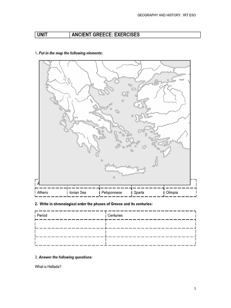 Ancient Greece Exercises for Students | PDF | Ancient Greece ...