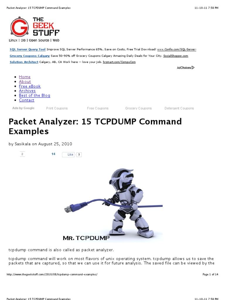 Packet Analyzer: 15 TCPDUMP Command Examples | PDF | Transmission Control Protocol | Port ...
