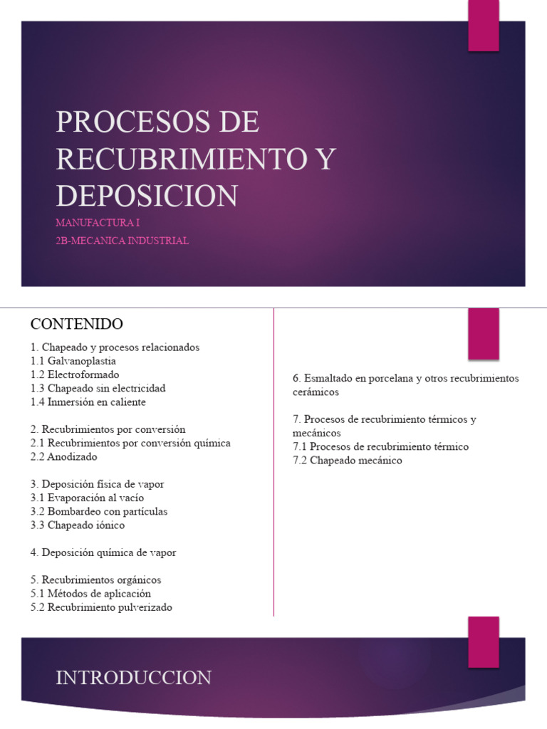 Procesos de Recubrimiento y Deposicion | PDF | Revestimiento | Rieles