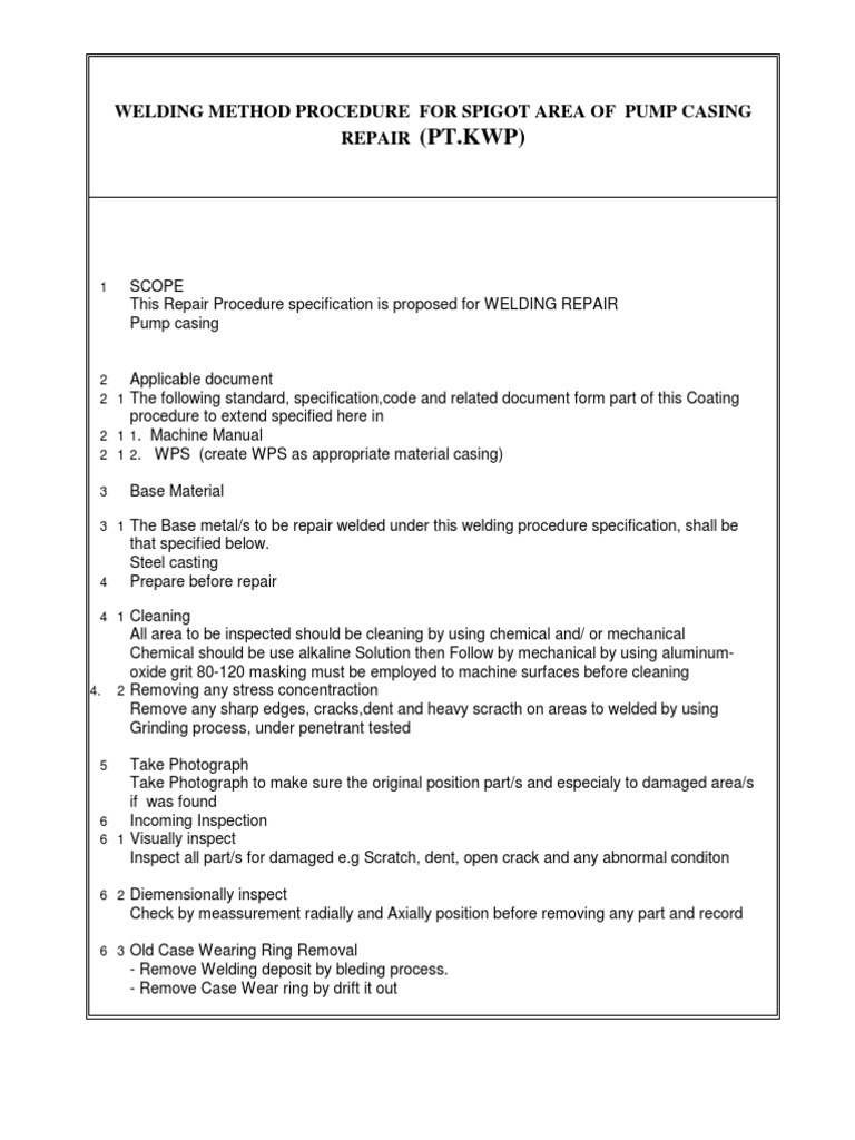 Pump Casing Repair | PDF | Machining | Welding