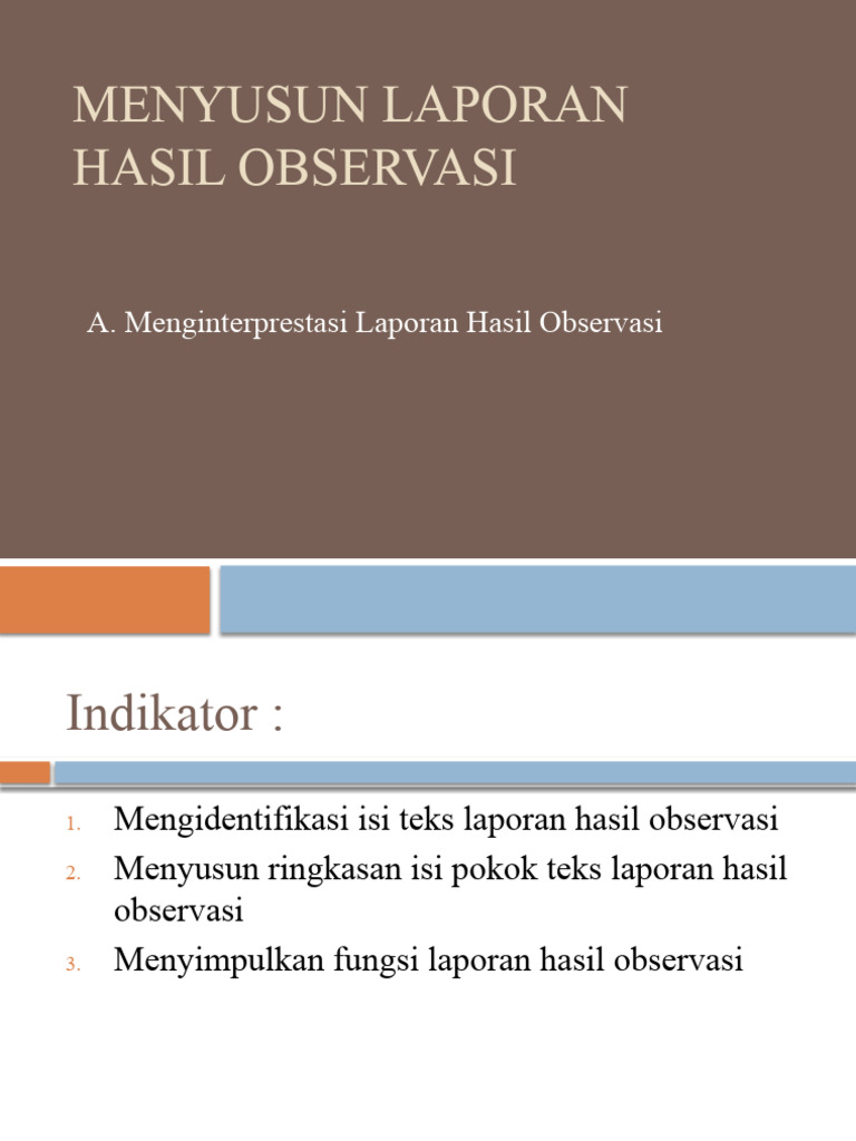Menyusun Laporan Hasil Observasi | PDF