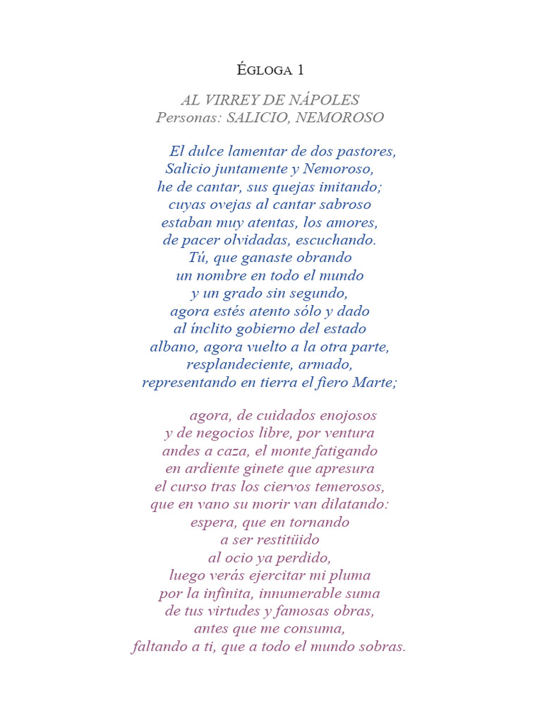 Ejemplos de Égloga en Poesía | PDF