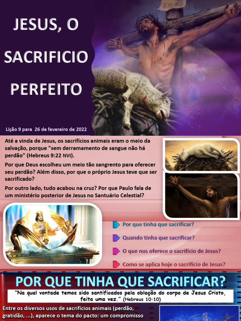 Power Point Lição 9 Jesus O Perfeito Sacrifício Pdf Sacrifício Jesus
