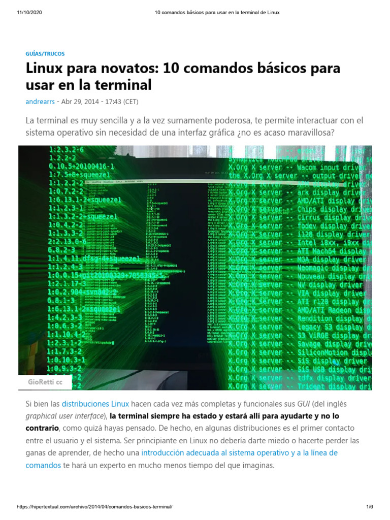10 Comandos Básicos para Usar en La Terminal de Linux | PDF | Archivo ... 10 Comandos Básicos para Usar en La Terminal de Linux | PDF | Archivo ...