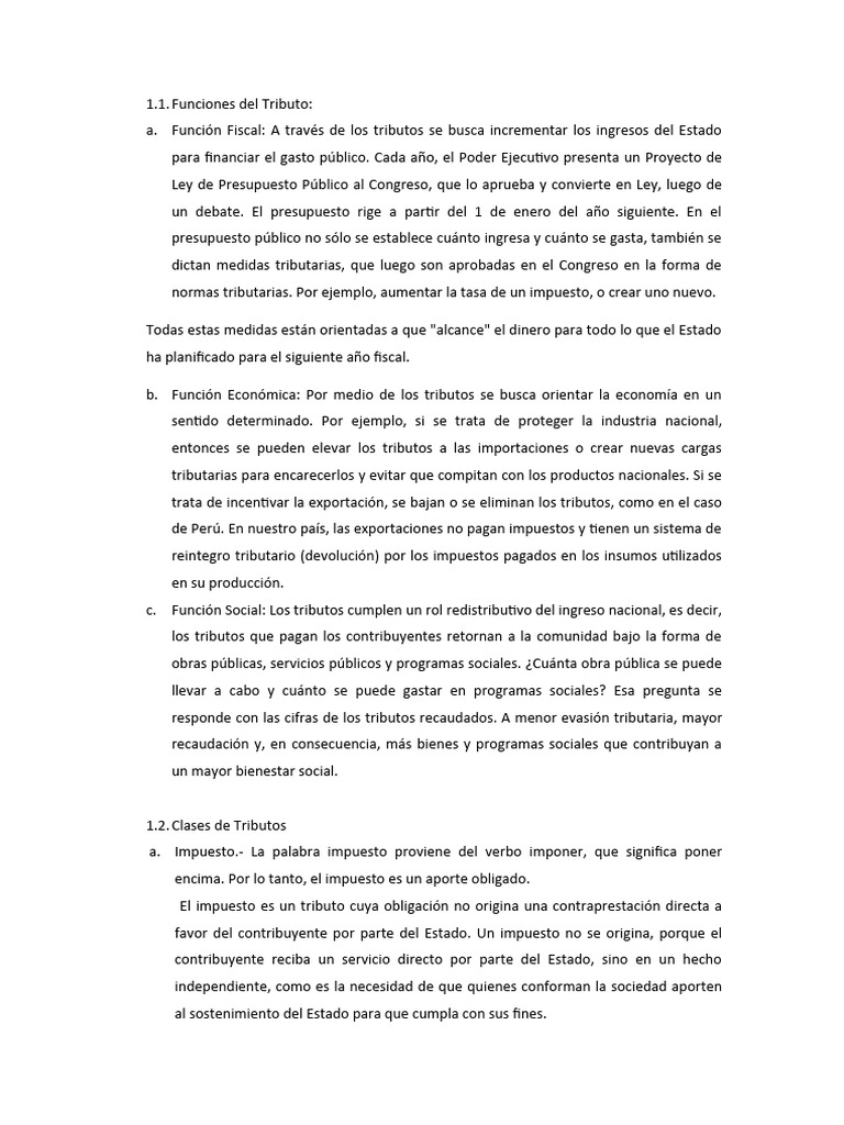 Funciones Del Tributo | PDF | Impuestos | Presupuesto
