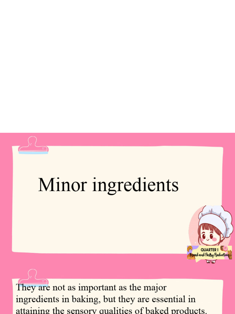 Essential Minor Baking Ingredients | PDF | Cooking, Food & Wine | Wellness