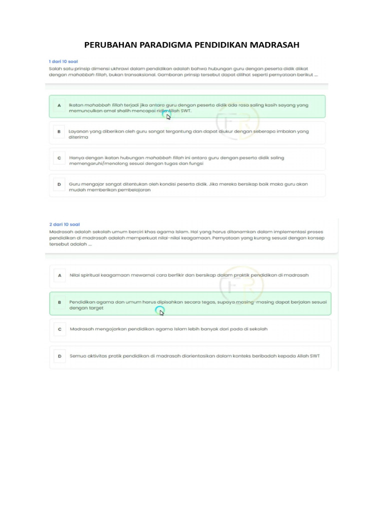 Perubahan Paradigma Pendidikan Madrasah | PDF