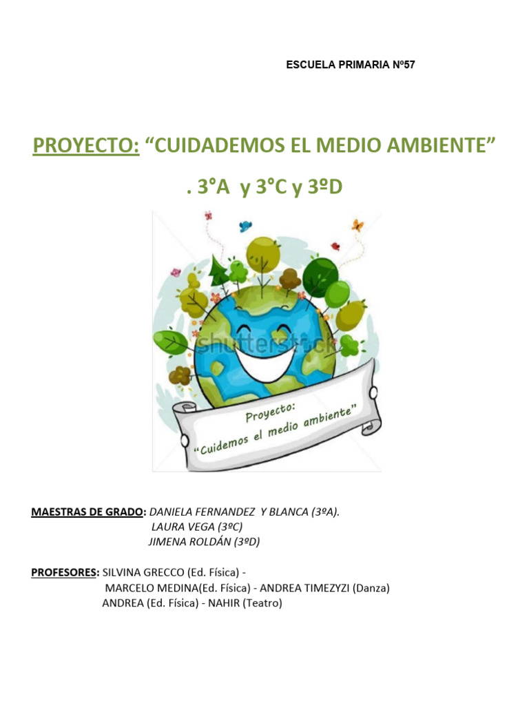 Proyecto Cuidemos el Medio Ambiente | PDF | Entorno natural | Palabra