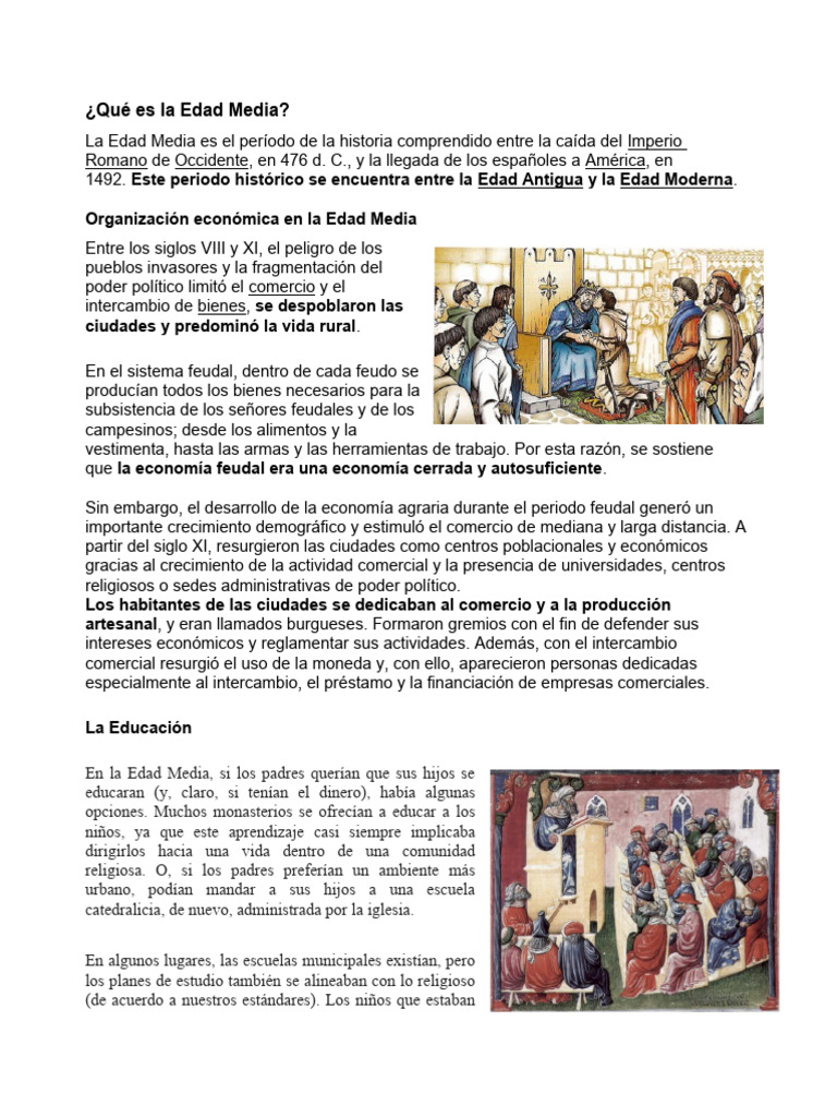 Historia y economía de la Edad Media | PDF | Edades medias | Pueblos ...