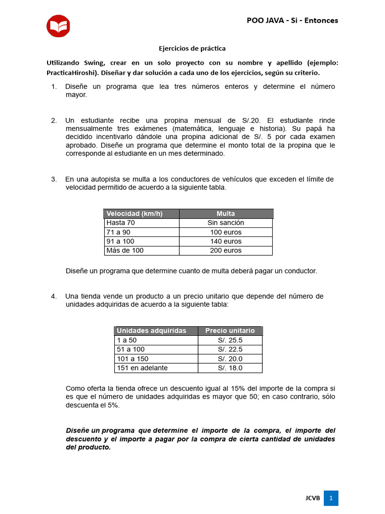 Ejercicios de POO en Java con Swing | PDF | Entero