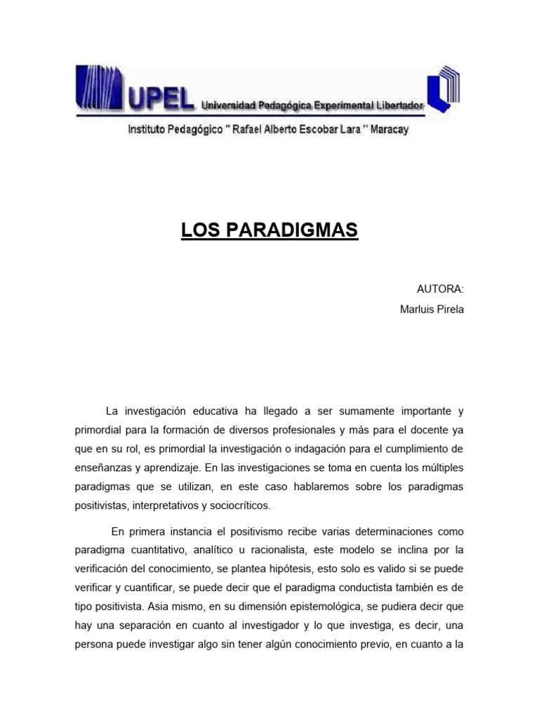 Paradigmas | PDF | Paradigma | Positivismo