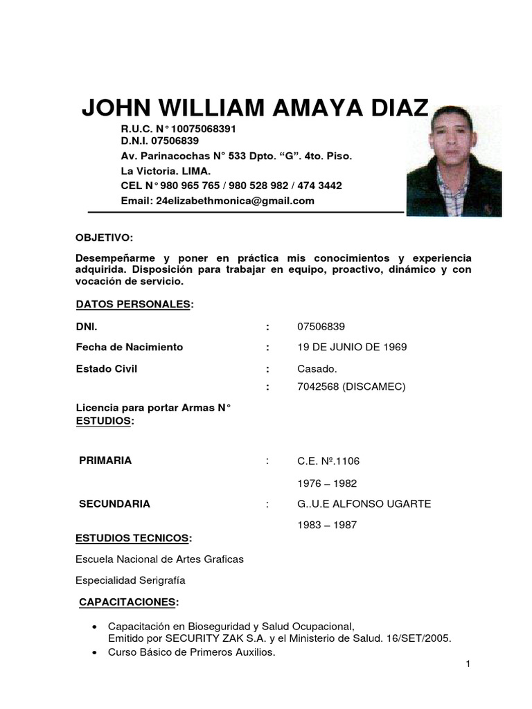 CV - William Amaya Diaz 2022 | PDF