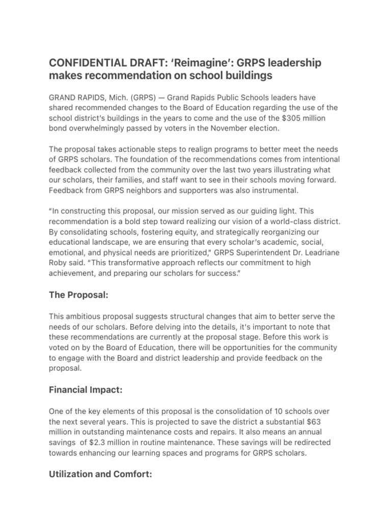 Reimagine' GRPS Leadership Makes Recommendation | PDF | Innovation ... Reimagine' GRPS Leadership Makes Recommendation | PDF | Innovation ...