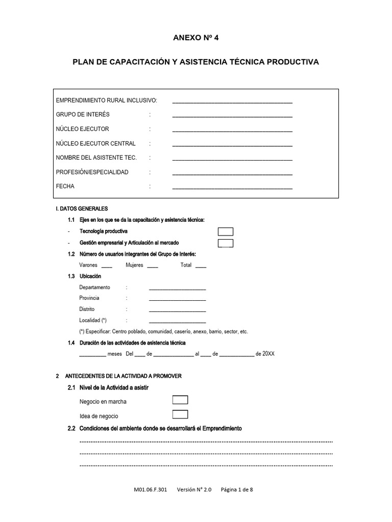ANEXO N 4 PLAN DE CAPACITACIÓN DE ATP y ATEC | PDF | Marketing ...