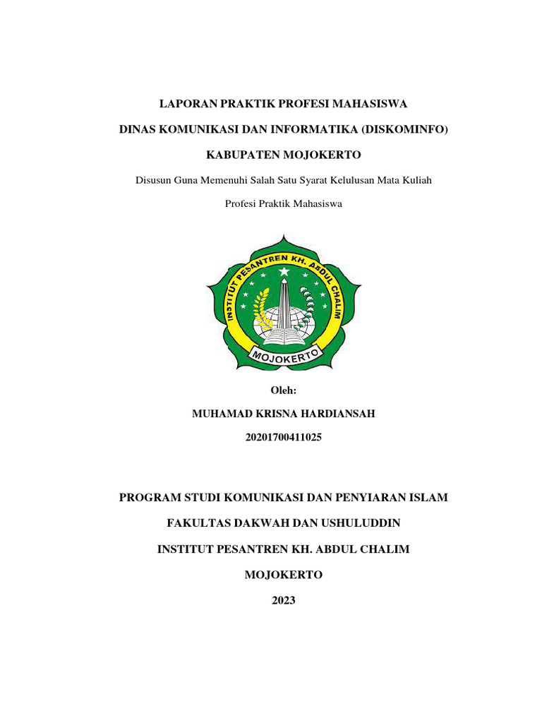 Laporan Praktik Profesi di Diskominfo Mojokerto | PDF
