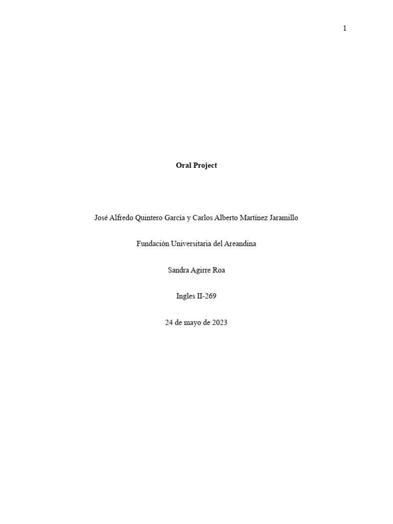 Oral Project | PDF
