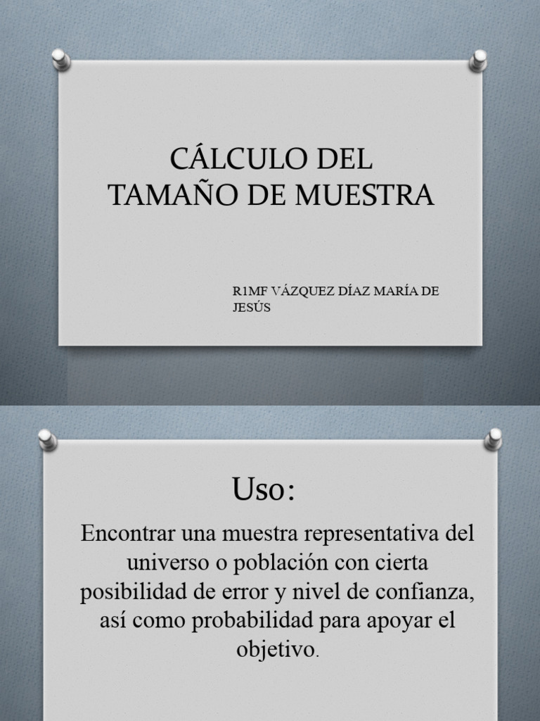 Cálculo Del Tamaño de Muestra | PDF | Determinación del tamaño de la ...