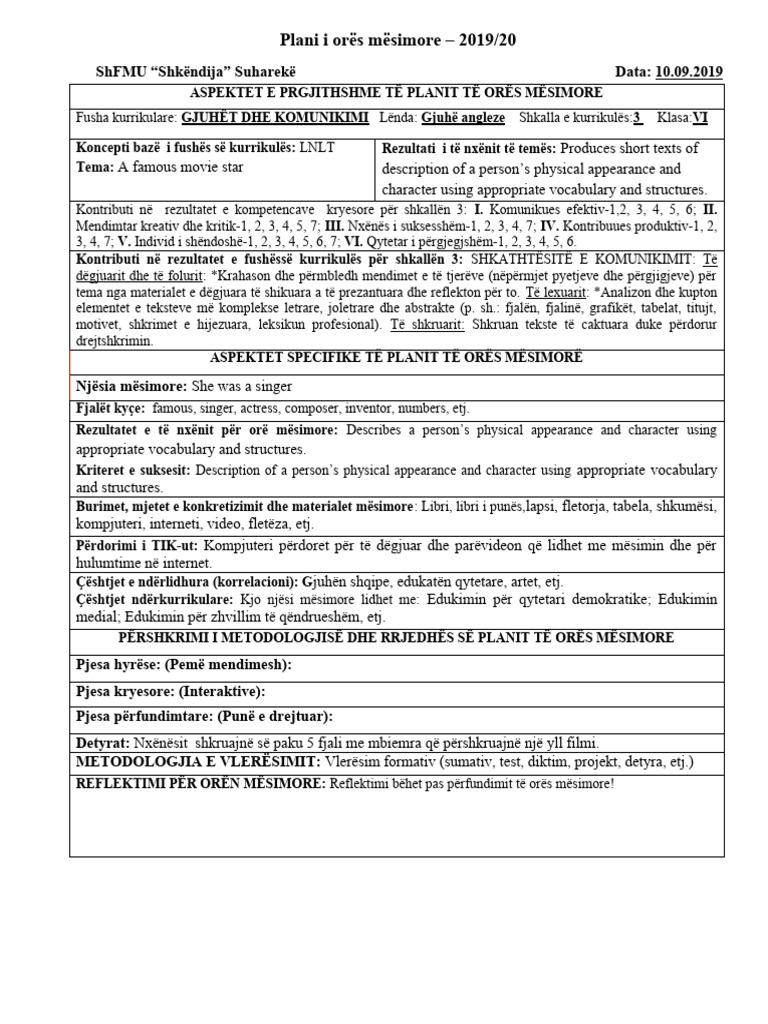 0.4 Plani Ditor-she Was a Singer-model | PDF