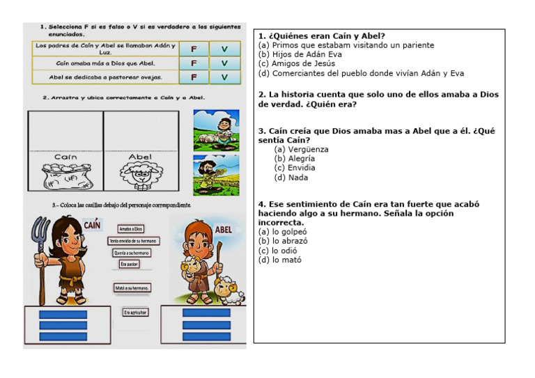 Cain y Abel Actividades | PDF