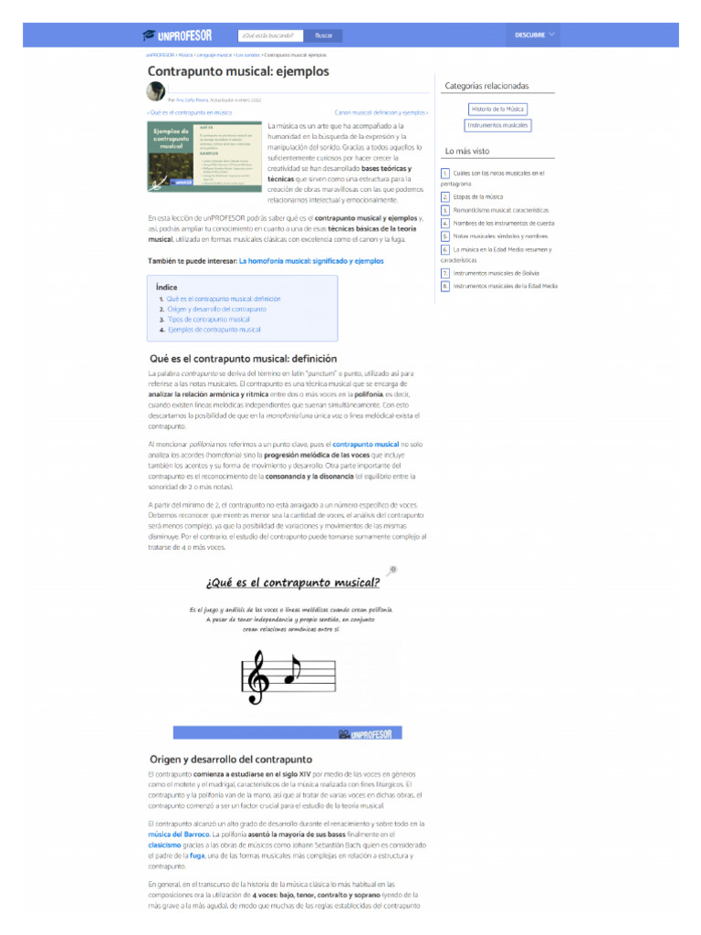 Contrapunto Musical Ejemplos | PDF