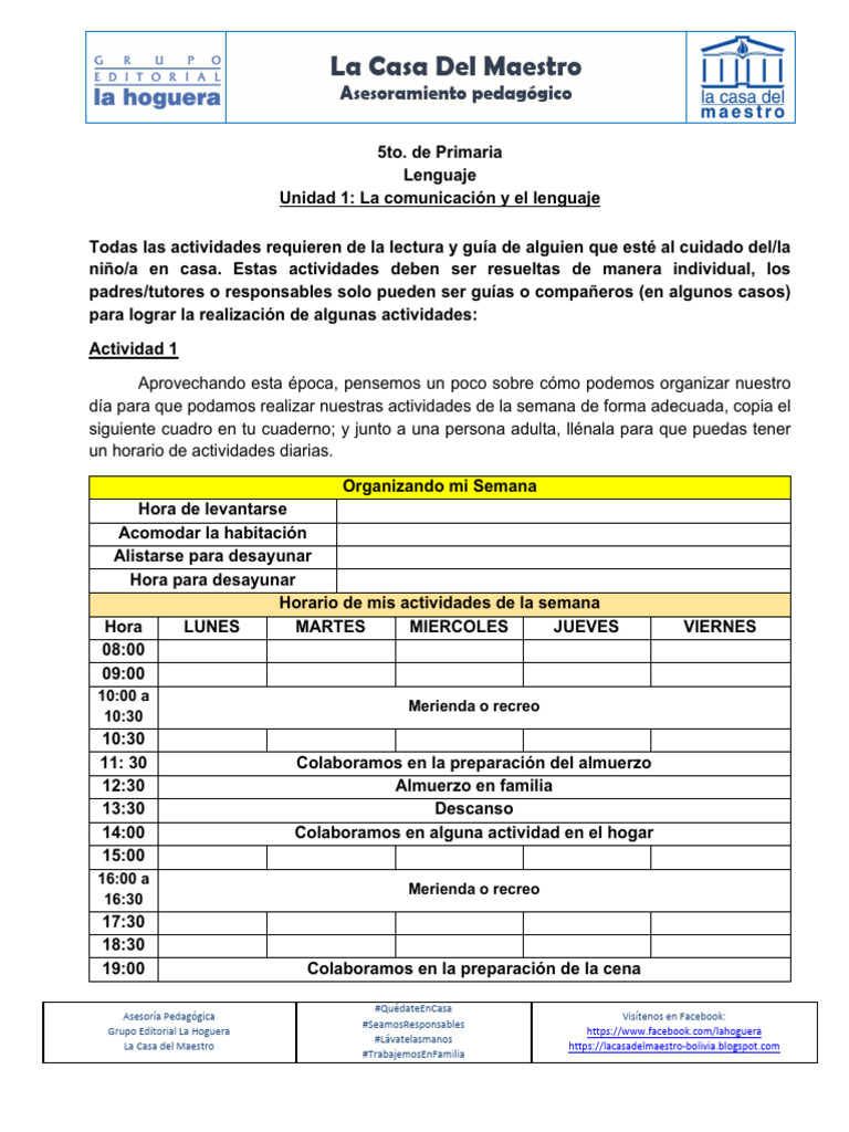 Lenguaje 5 - Unidad 1 | PDF | Comunicación