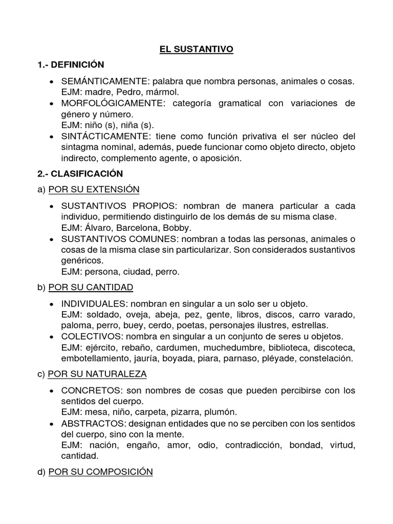 El Sustantivo - Adjetivo | PDF | Adjetivo | Sustantivo