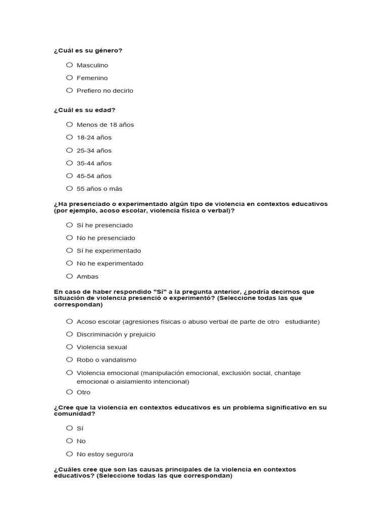 ENCUESTA Seminario | PDF | Violencia | Ciencias del comportamiento ENCUESTA Seminario | PDF | Violencia | Ciencias del comportamiento