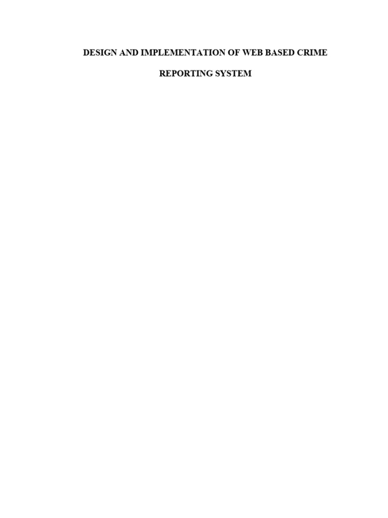 Web-Based Crime Reporting System | PDF | Crime Prevention | Police