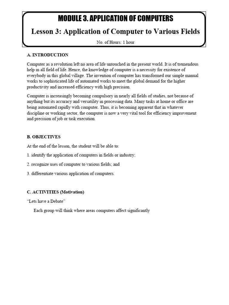 Computer Fundamentals MODULE 3 LESSON 1 | PDF | Simulation | Computer ... Computer Fundamentals MODULE 3 LESSON 1 | PDF | Simulation | Computer ...