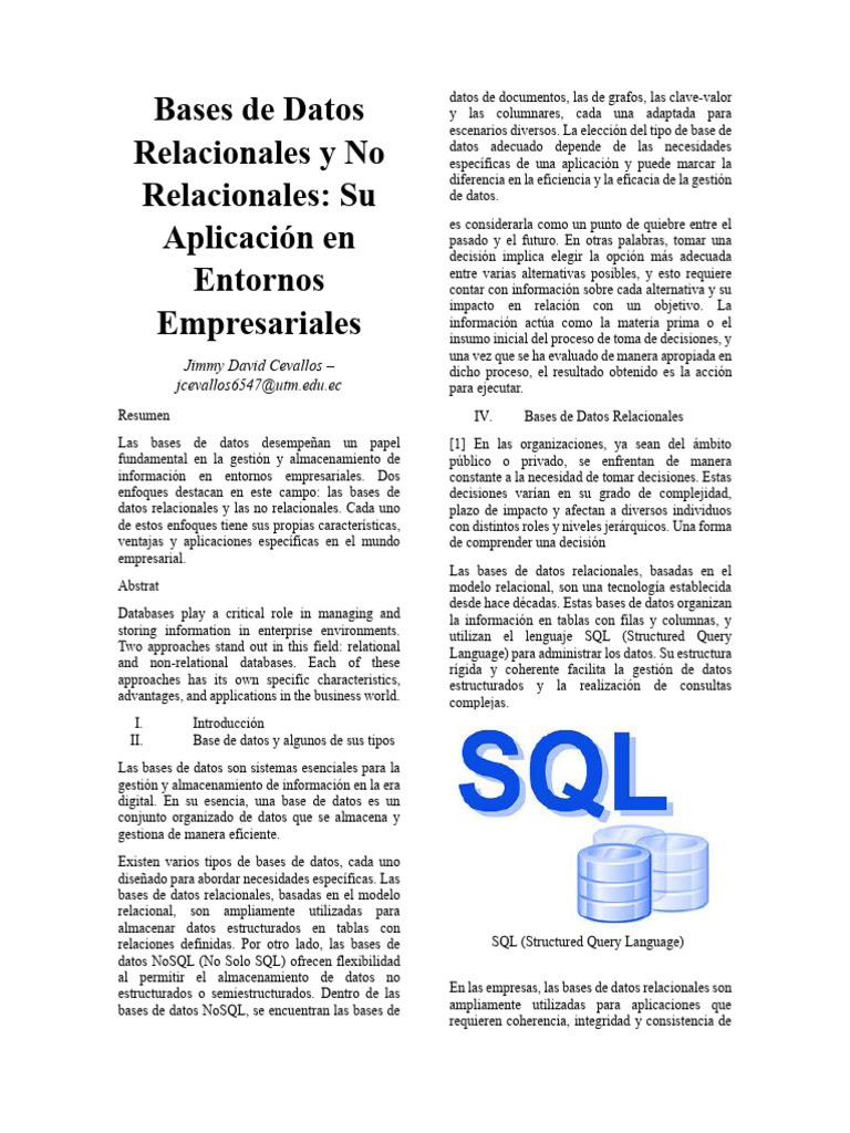 Actividad 3 - Autónoma Unidad 1 | PDF | Bases de datos | No Sql