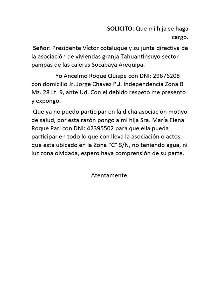 Solicitud para Junta Directiva | PDF Solicitud para Junta Directiva | PDF