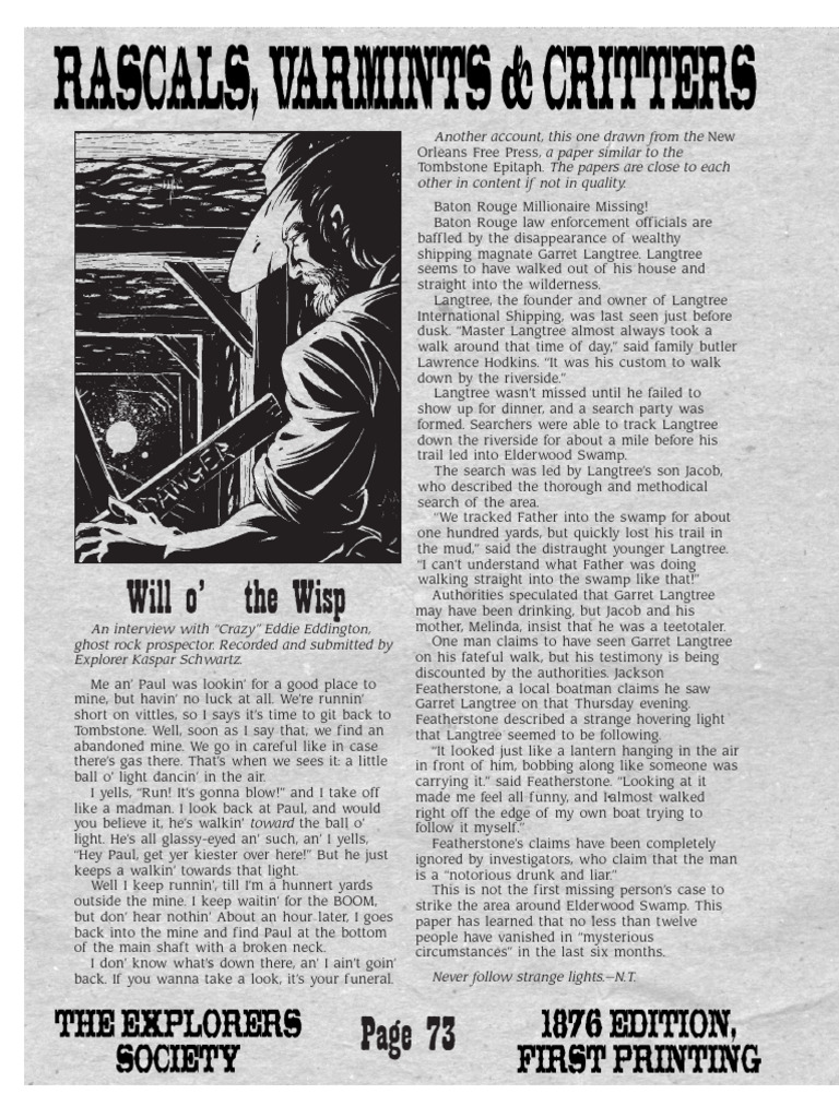 Deadlands - Core - Rascals, Varmints & Critters (p74) | PDF