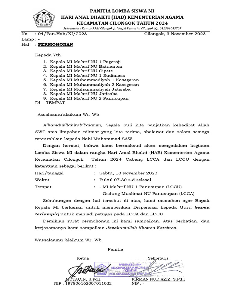 SURAT PERMOHONAN PAN LCC | PDF