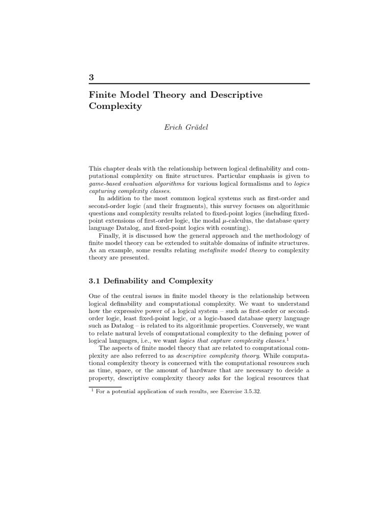 FMTbook Chapter3 | PDF | Computational Complexity Theory | First Order Logic