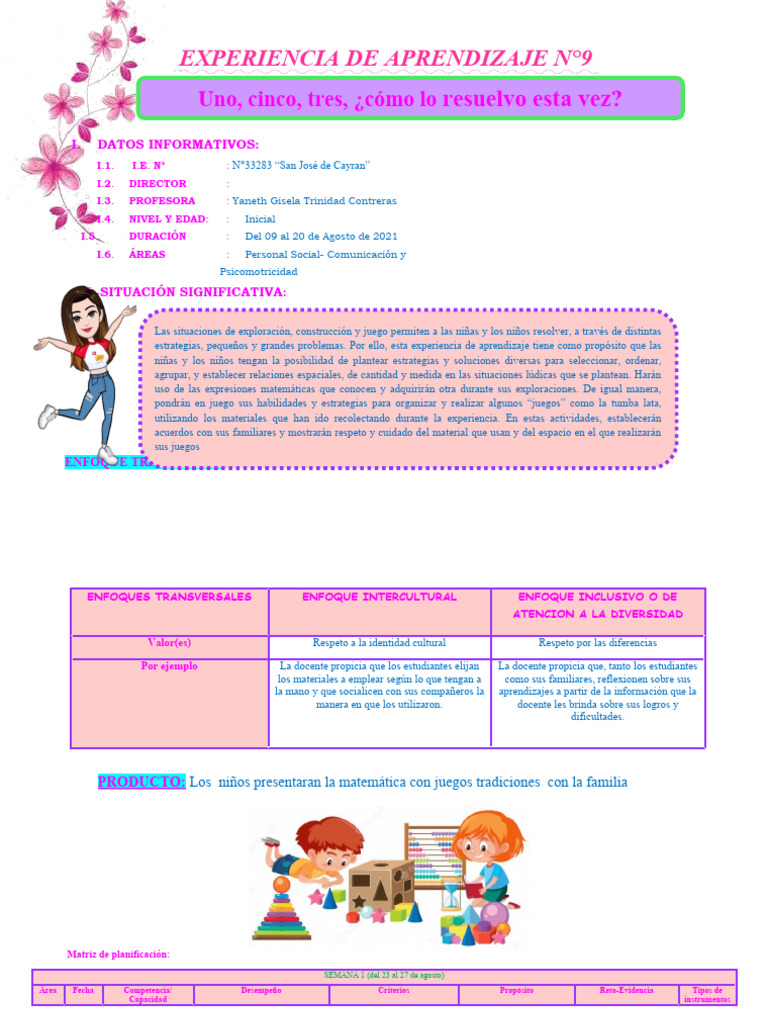 Experiencia de Aprendizaje 9 | PDF | Aprendizaje | Ritmo