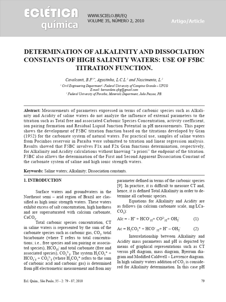 Alkalinity and Acidez | PDF | Ph | Alkalinity