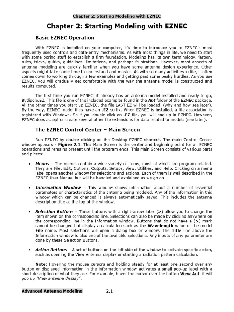 Starting Modeling With EZNEC | PDF | Cartesian Coordinate System ...